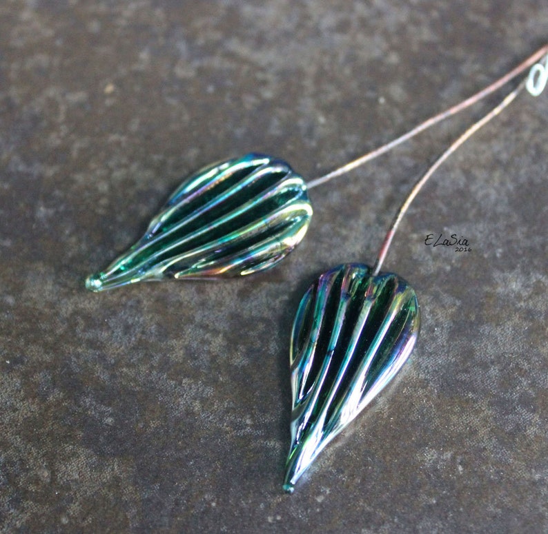 Peacock Handmade Lampwork Glass Head Pins SRA Elasia MTO - Etsy