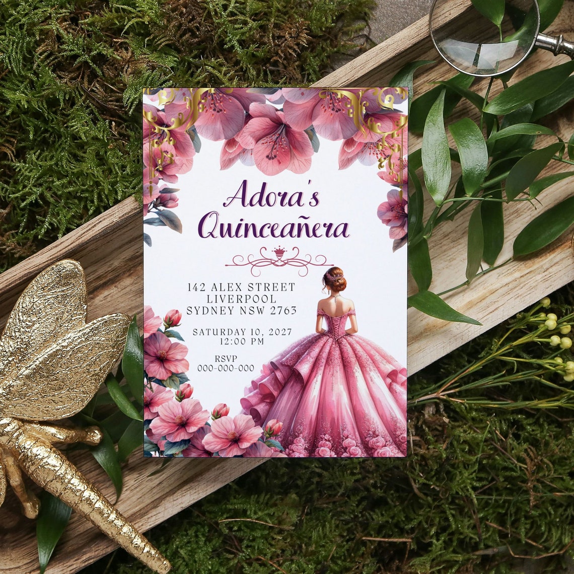 Quinceanera Invitation, EDITABLE Blush Pink Quinceañera Invitation ...