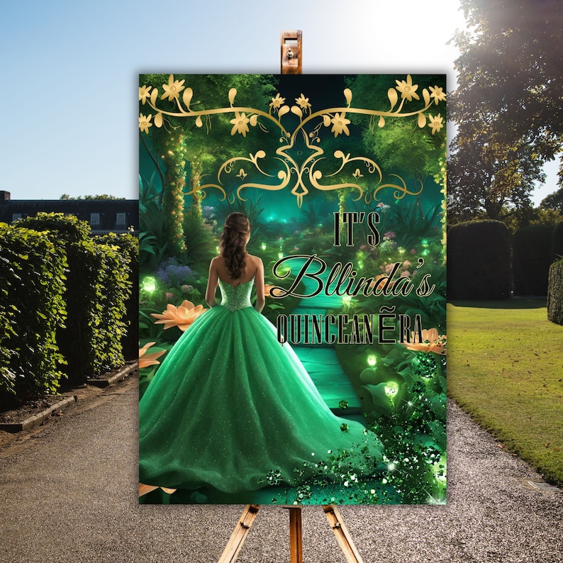 Quinceanera Welcome Sign Quinceañera Enchanted Garden Mis Quince Poster ...
