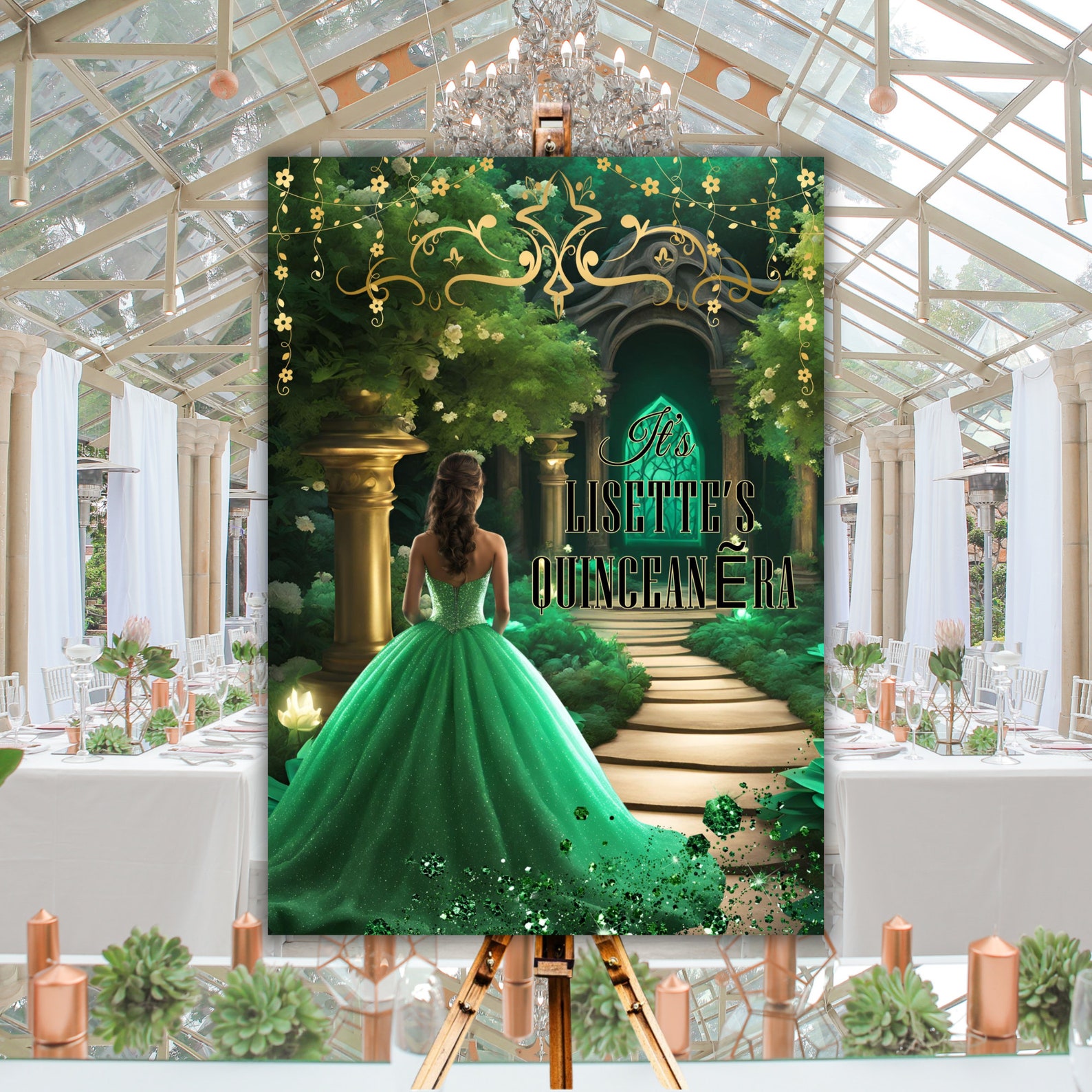 Quinceanera Welcome Sign Quinceañera Enchanted Garden Mis Quince Poster ...