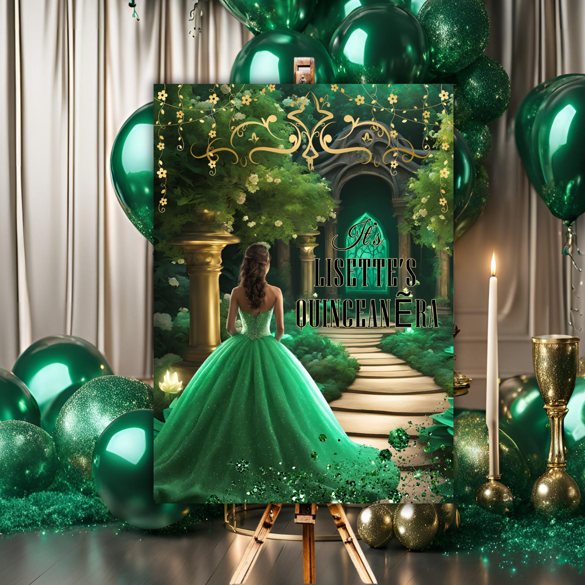 Quinceanera Welcome Sign Quinceañera Enchanted Garden Mis Quince Poster ...