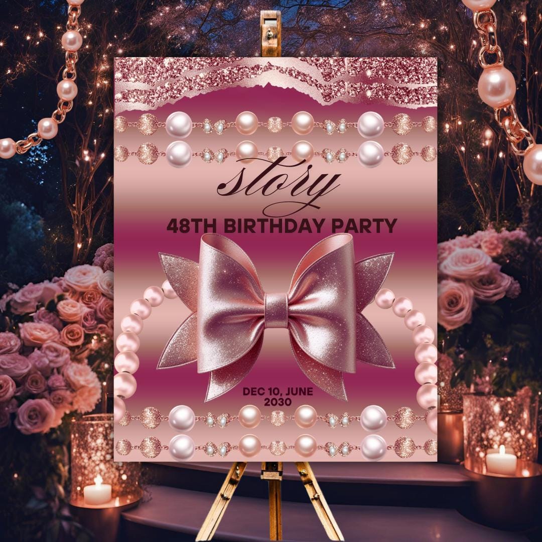 48th Birthday Sign Printable, Instant Download 48th Birthday Sign ...