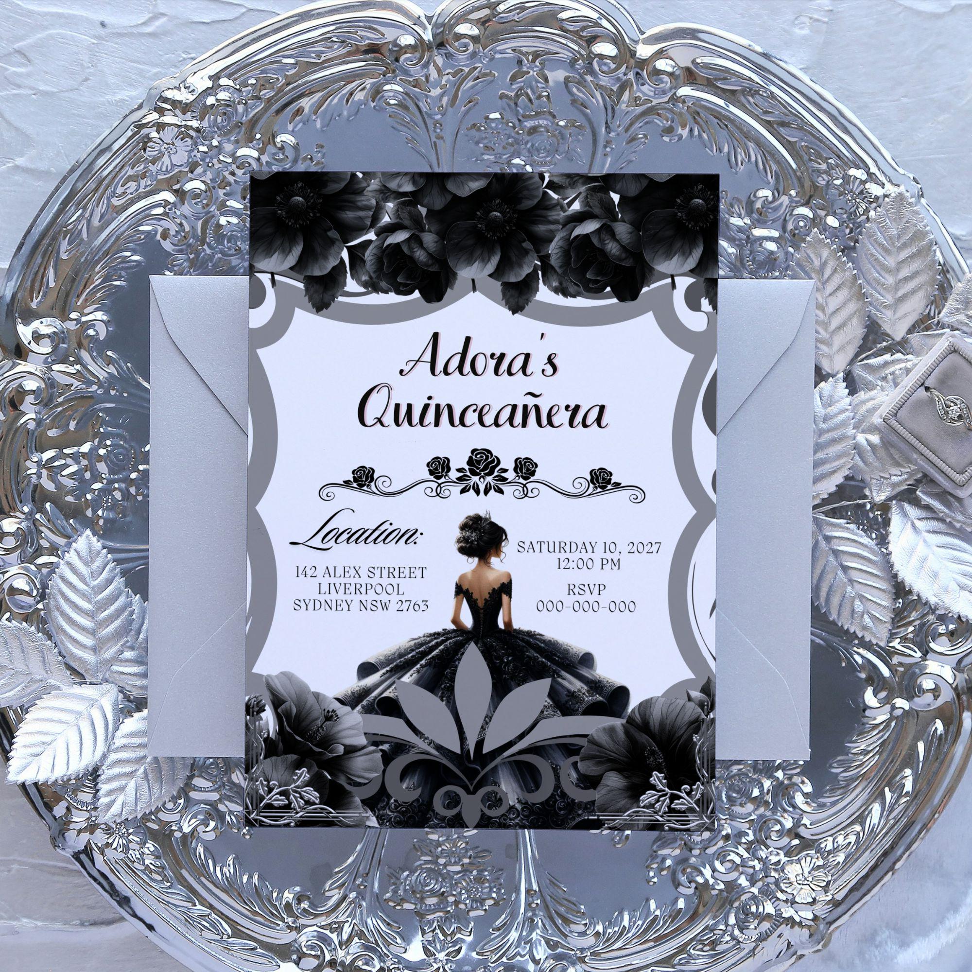 Quinceanera Invitations Template - Etsy