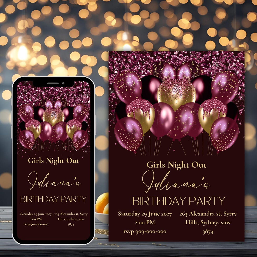 Girls Night Out Invitation, Instant Download Invitation, Ladies Night ...