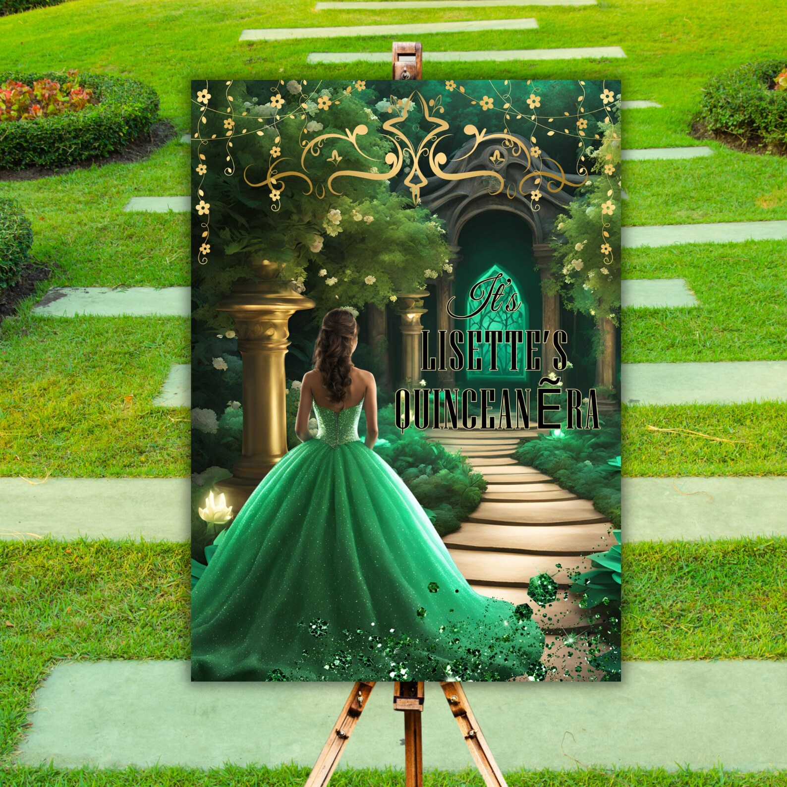 Quinceanera Welcome Sign Quinceañera Enchanted Garden Mis Quince Poster ...