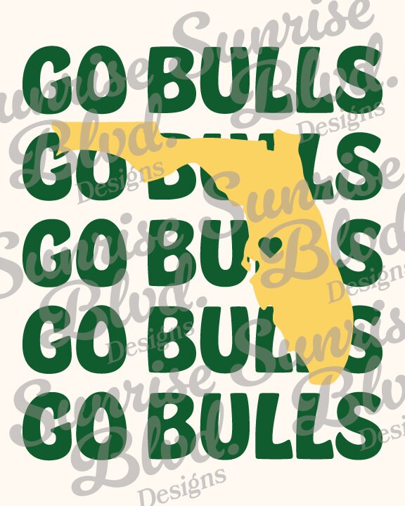 University of South Florida, USF, Go Bulls, Mascot Prints, College ...