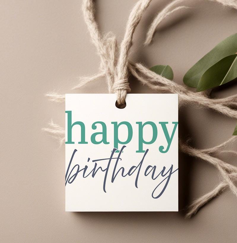 Happy Birthday Printable Gift Tags | Set of Birthday Gift Tags in Four ...
