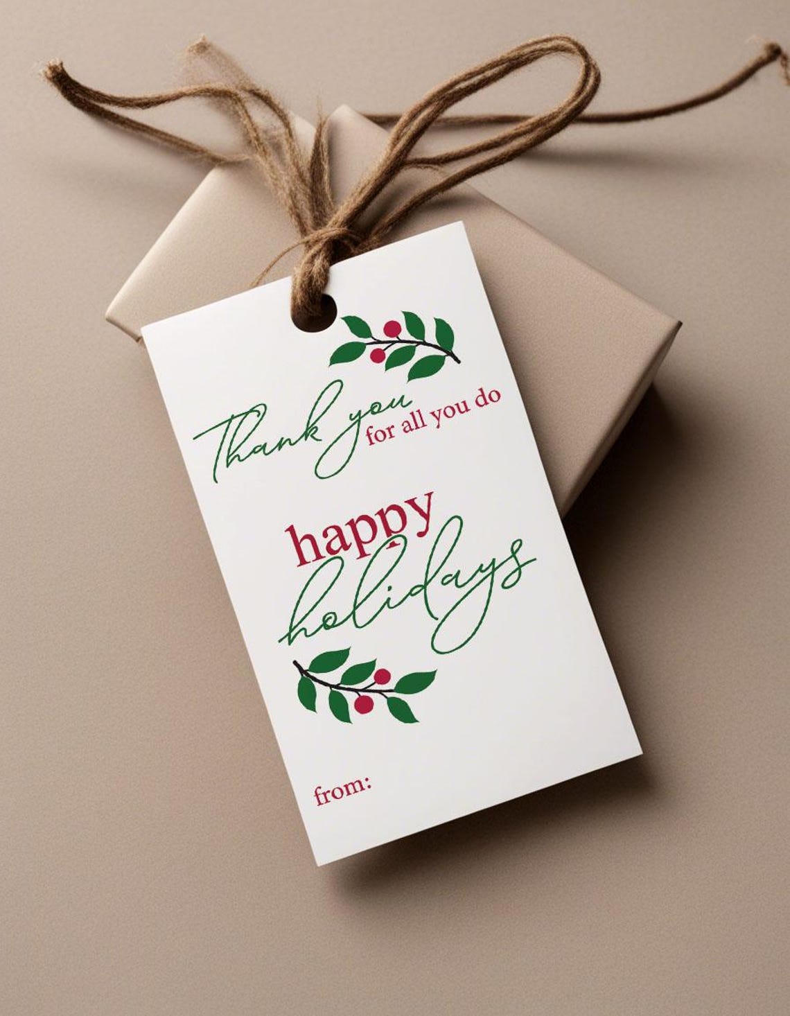 Thank You for All You Do Happy Holidays Printable Gift Tags | Holiday ...