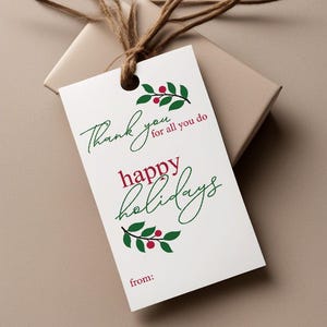 Thank You for All You Do Happy Holidays Printable Gift Tags | Holiday ...