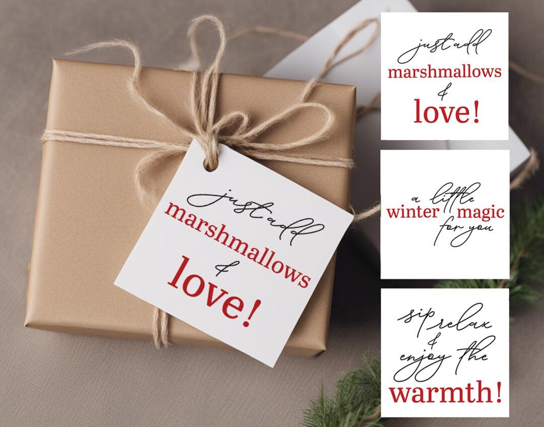 Hot Cocoa Themed Printable Gift Tags | Sip Relax Enjoy Gift Tags | Just ...