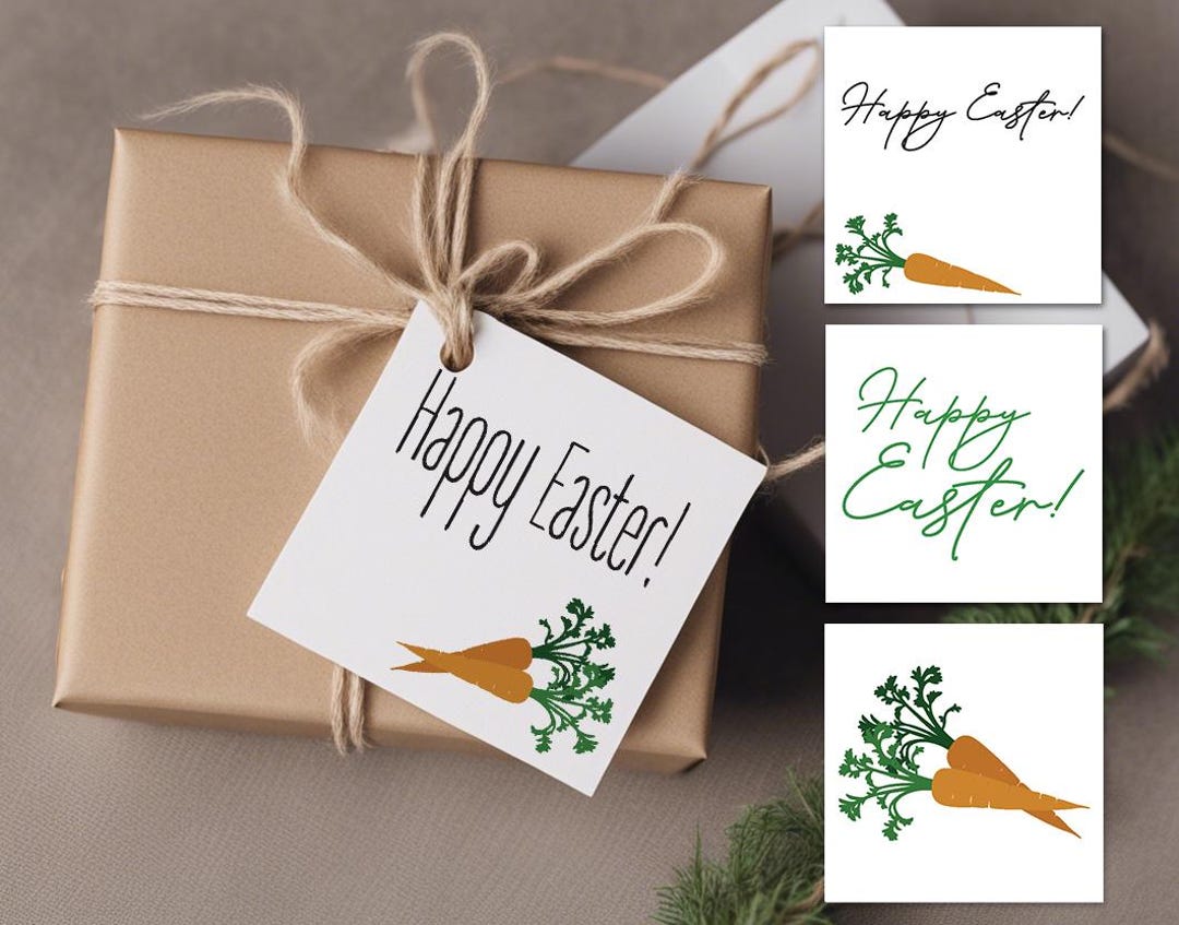 Happy Easter Printable Gift Tags | Set of Four Easter Gift Tags | Happy ...
