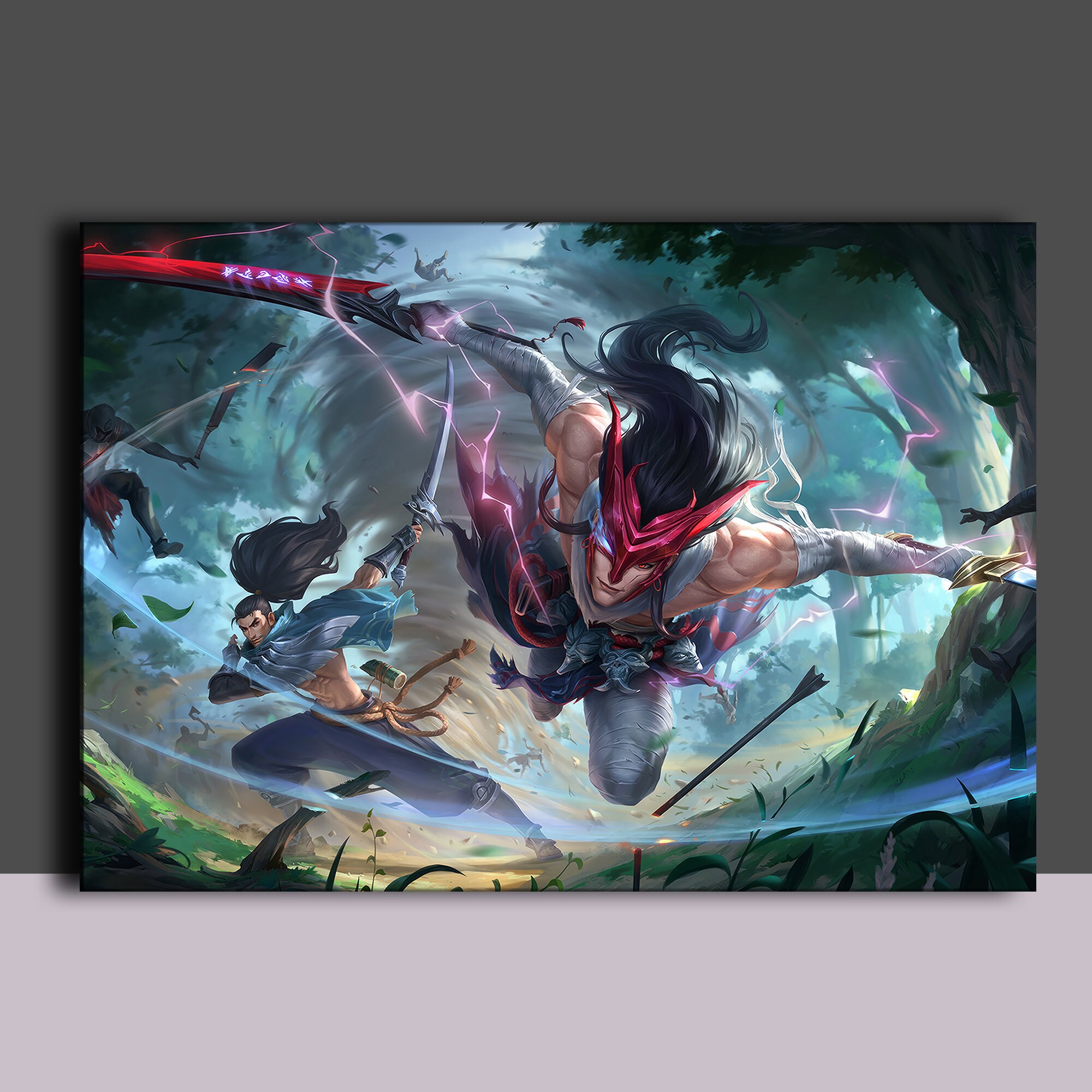 Yone and Yasuo Canvas Poster, League of Legends Poster, Yone and Yasuo ...