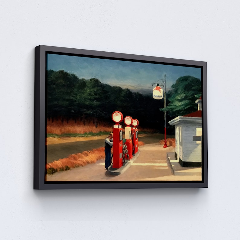 Edward Hopper Gas Station Wall Art , Gas is a 1940 Painting by American ...