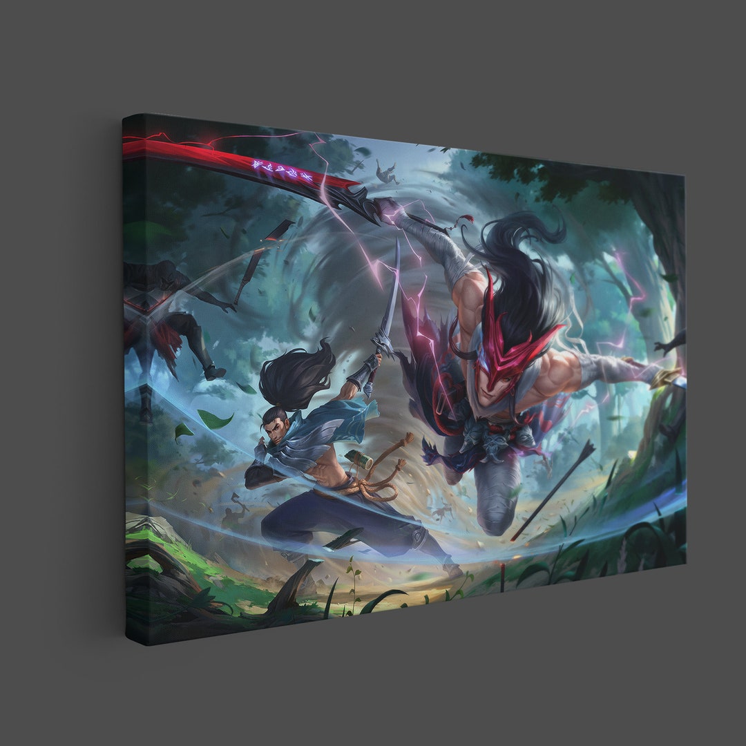 Yone and Yasuo Canvas Poster, League of Legends Poster, Yone and Yasuo ...