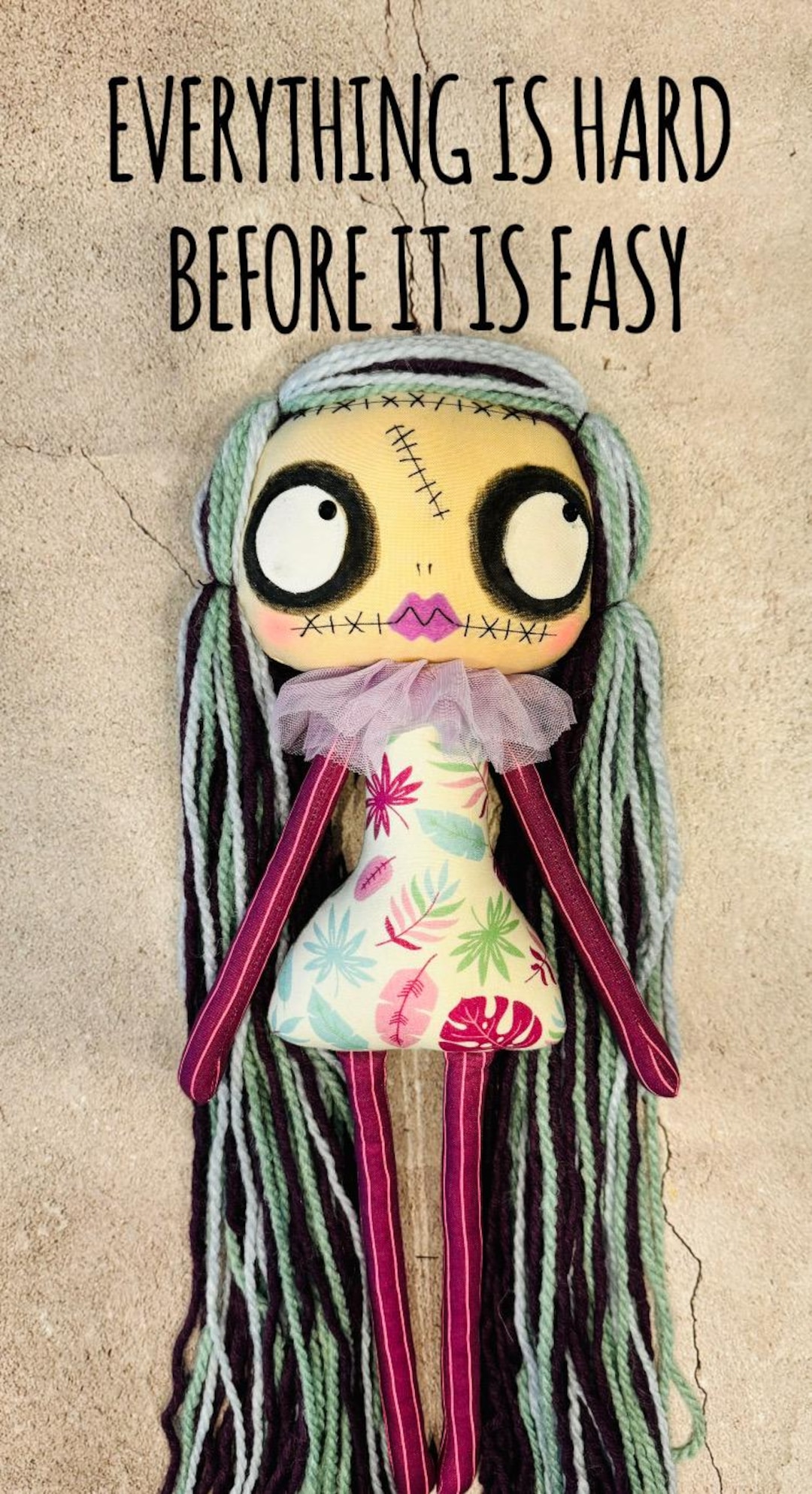 Nicole Handmade Doll Gothic Rag Doll, Art Collectible Special Gift ...