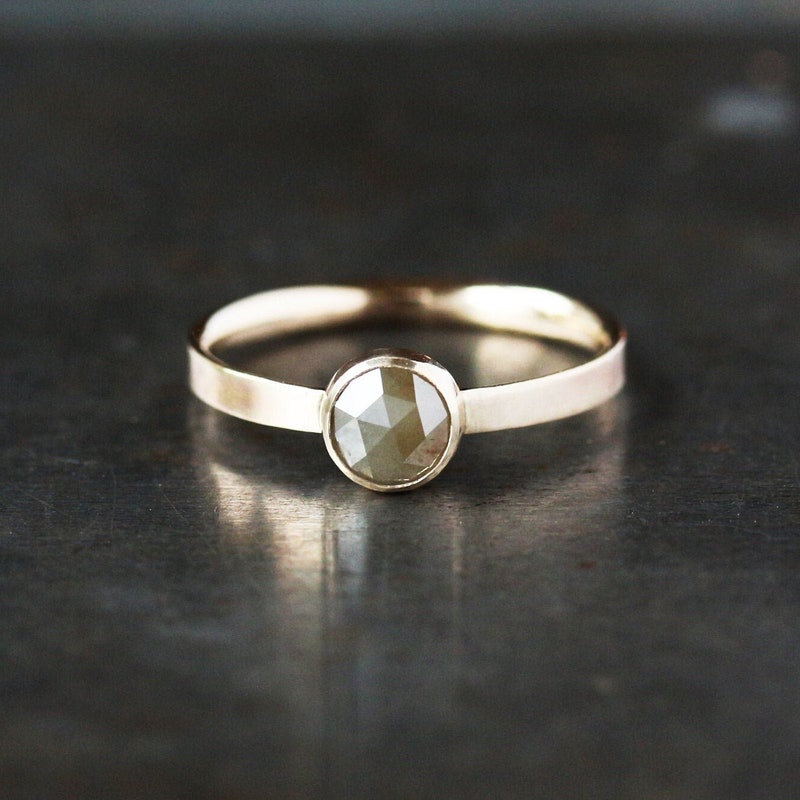 Rustic Diamond Ring - Etsy