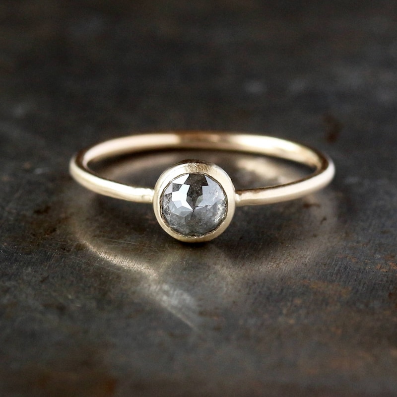 Grey Diamond Ring - Etsy