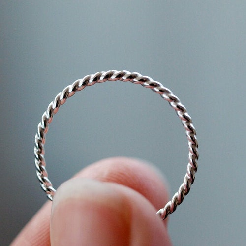 Sterling Silver Twist Ring Thick Twisted Ring Silver Rope - Etsy