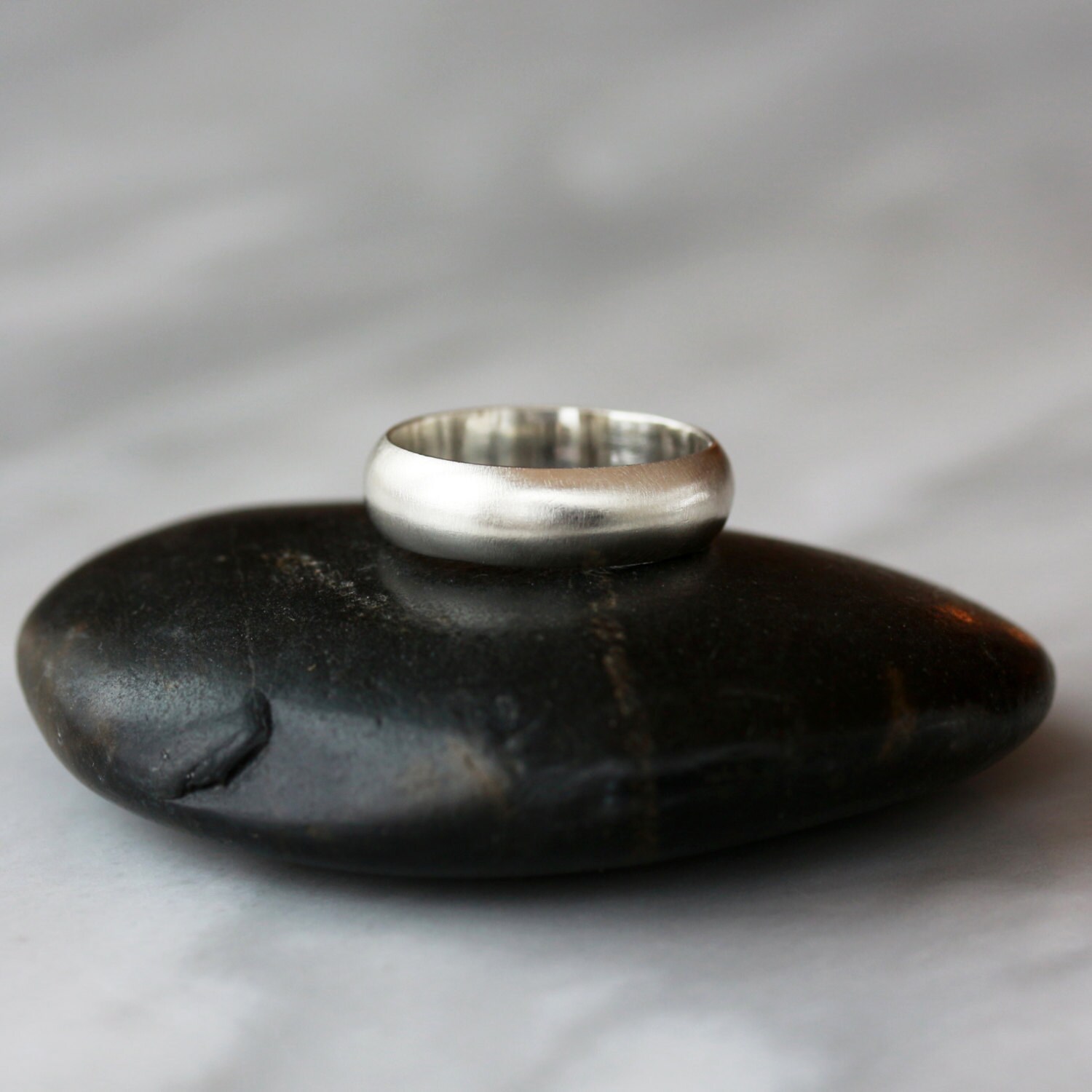 Thick Silver Ring Satin Matte Sterling Silver Men's | Etsy