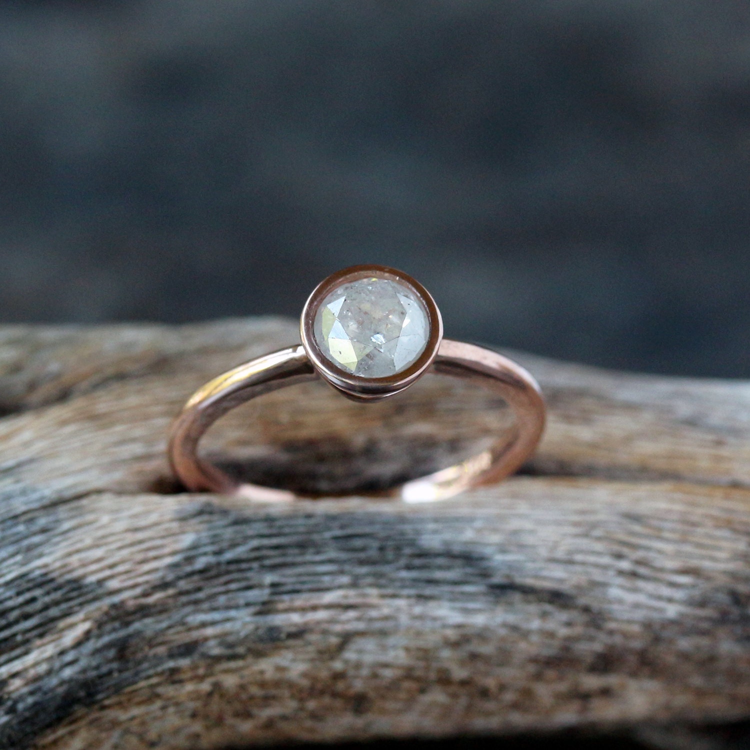 Icy Diamond Engagement Ring One Carat Diamond Solid 14k Gold | Etsy