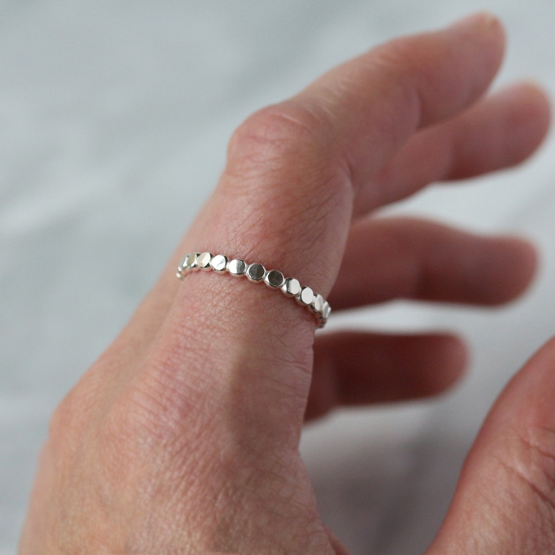 Sterling Silver Dot Ring, Thick Dotted Band, Simple Everyday Jewelry - Etsy