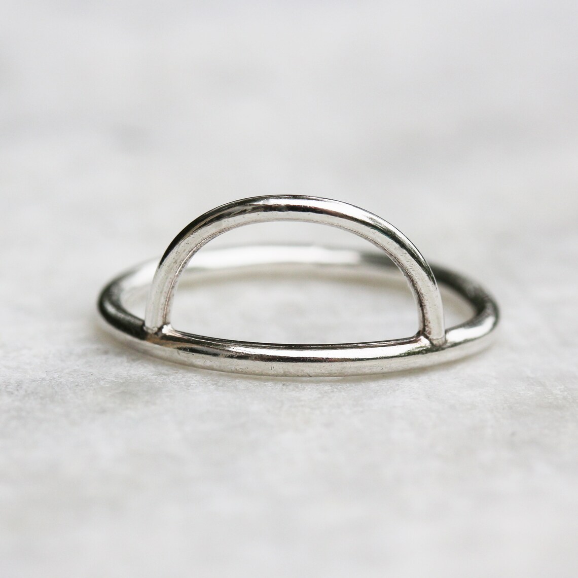 Silver Half Moon Ring Open Half Circle Silver Arc Ring | Etsy