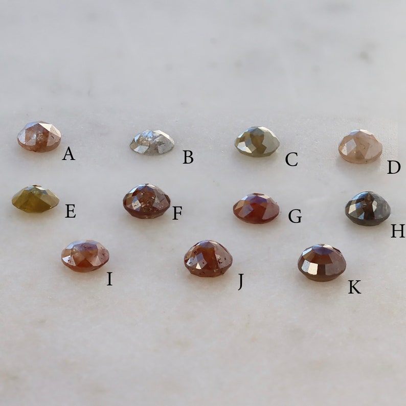 Rose Cut Natural Color Diamond Ring Solid 14k Rose Gold Band - Etsy