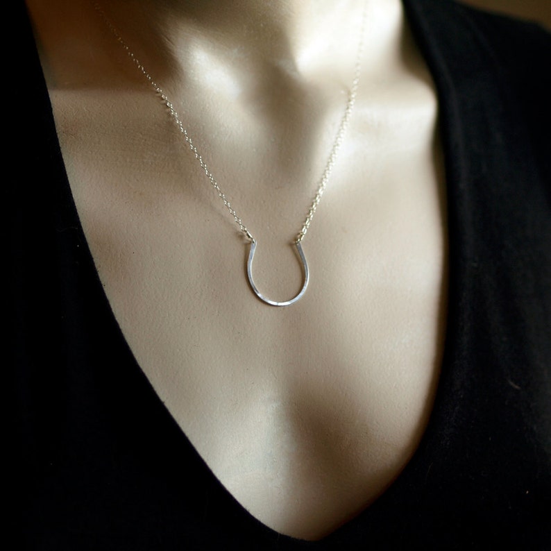 Lucky Necklace Good Luck Necklace Sterling Silver Horseshoe | Etsy