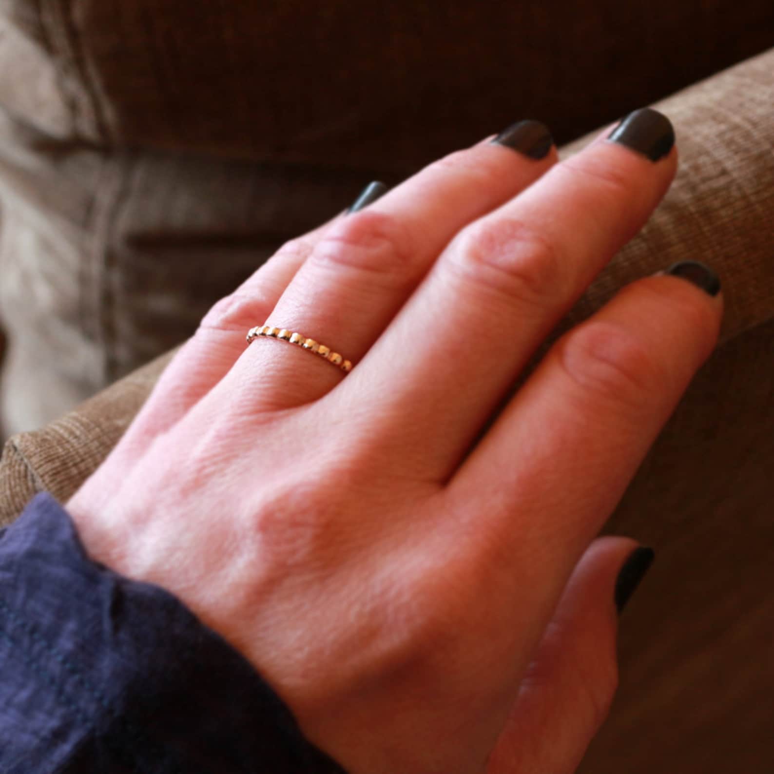 Gold Dotted Ring Solid 14k Gold Dots Ring Wedding Band | Etsy