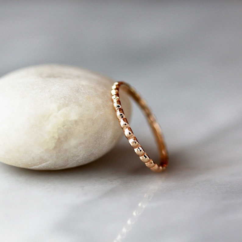 Gold Dotted Ring Solid 14k Gold Dots Ring Wedding Band - Etsy