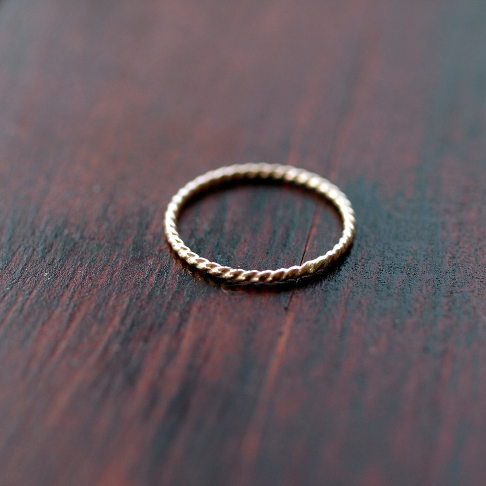 Gold Twist Ring, 14k Yellow Gold or Rose Gold Twisted Band, Solid Gold ...