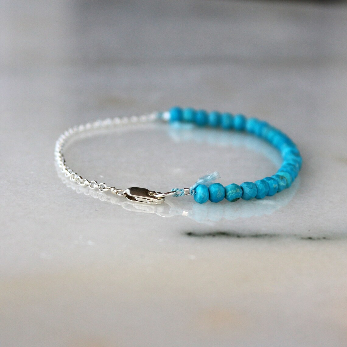 Turquoise Bracelet Natural Turquoise Gemstone Sterling - Etsy