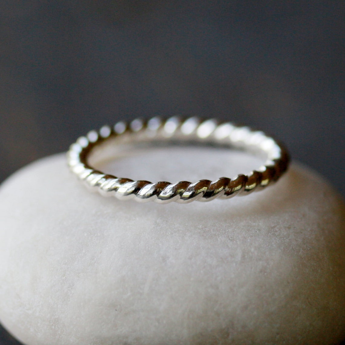 Sterling Silver Twist Ring Thick Twisted Ring Silver Rope | Etsy