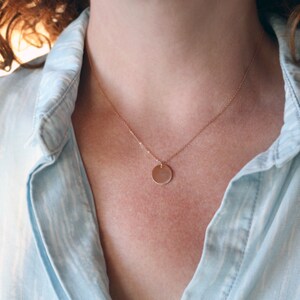 Rose Gold Disk Necklace, Rose Gold Necklace Dainty, 14k Rose Gold Fill ...