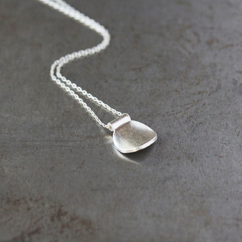 Silver Disc Necklace Sterling Silver Layering Jewelry Curved | Etsy
