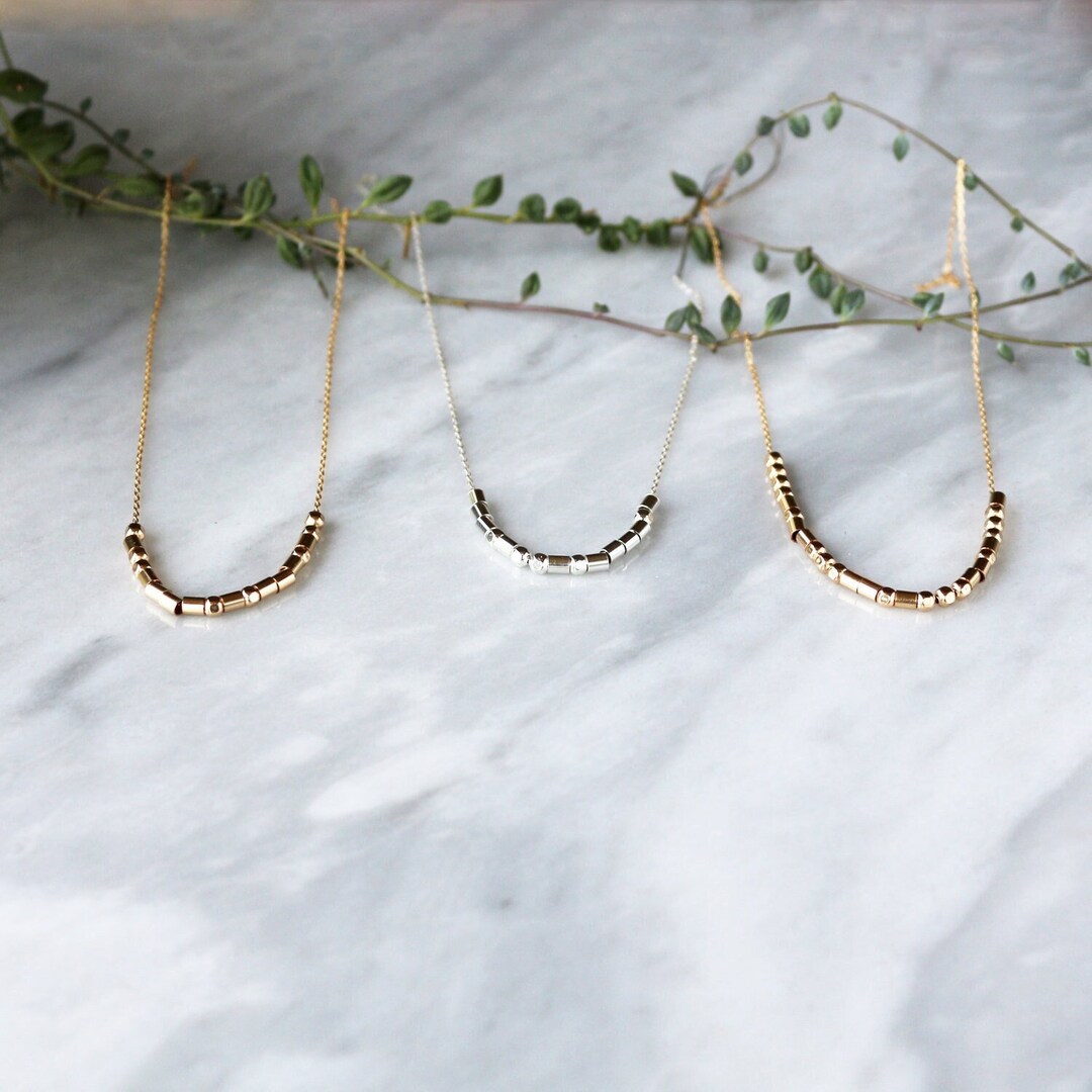 Custom Personalized Morse Code Necklace, Secret Message, Sterling ...