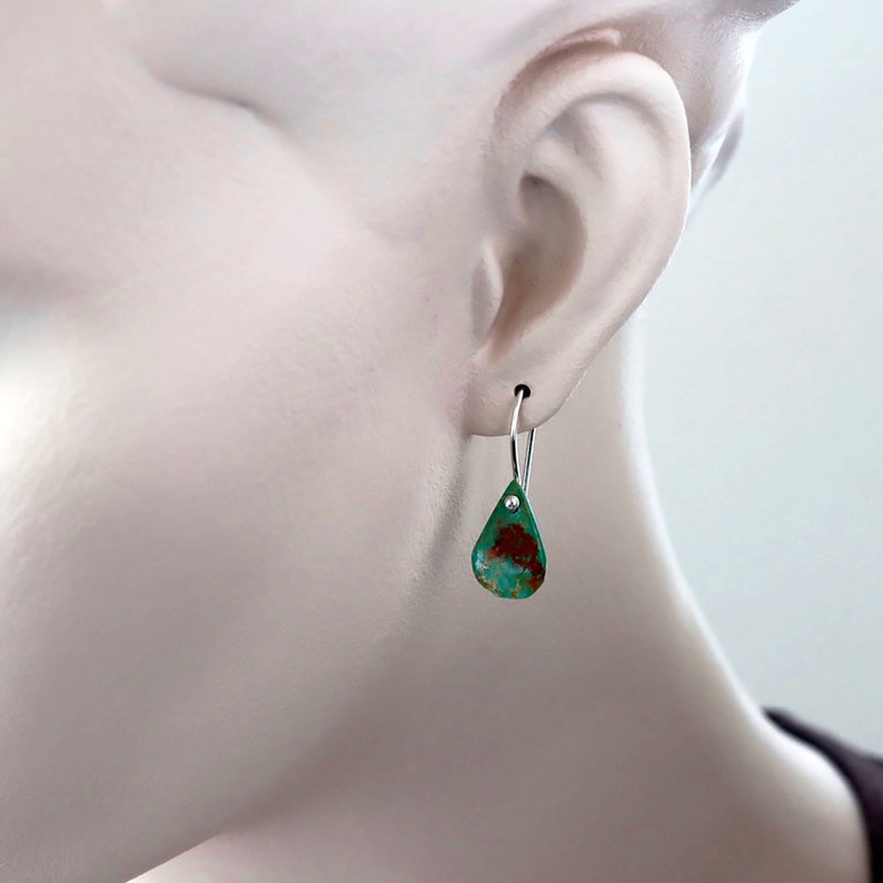 Turquoise Drop Earrings Natural Turquoise Teardrops on - Etsy