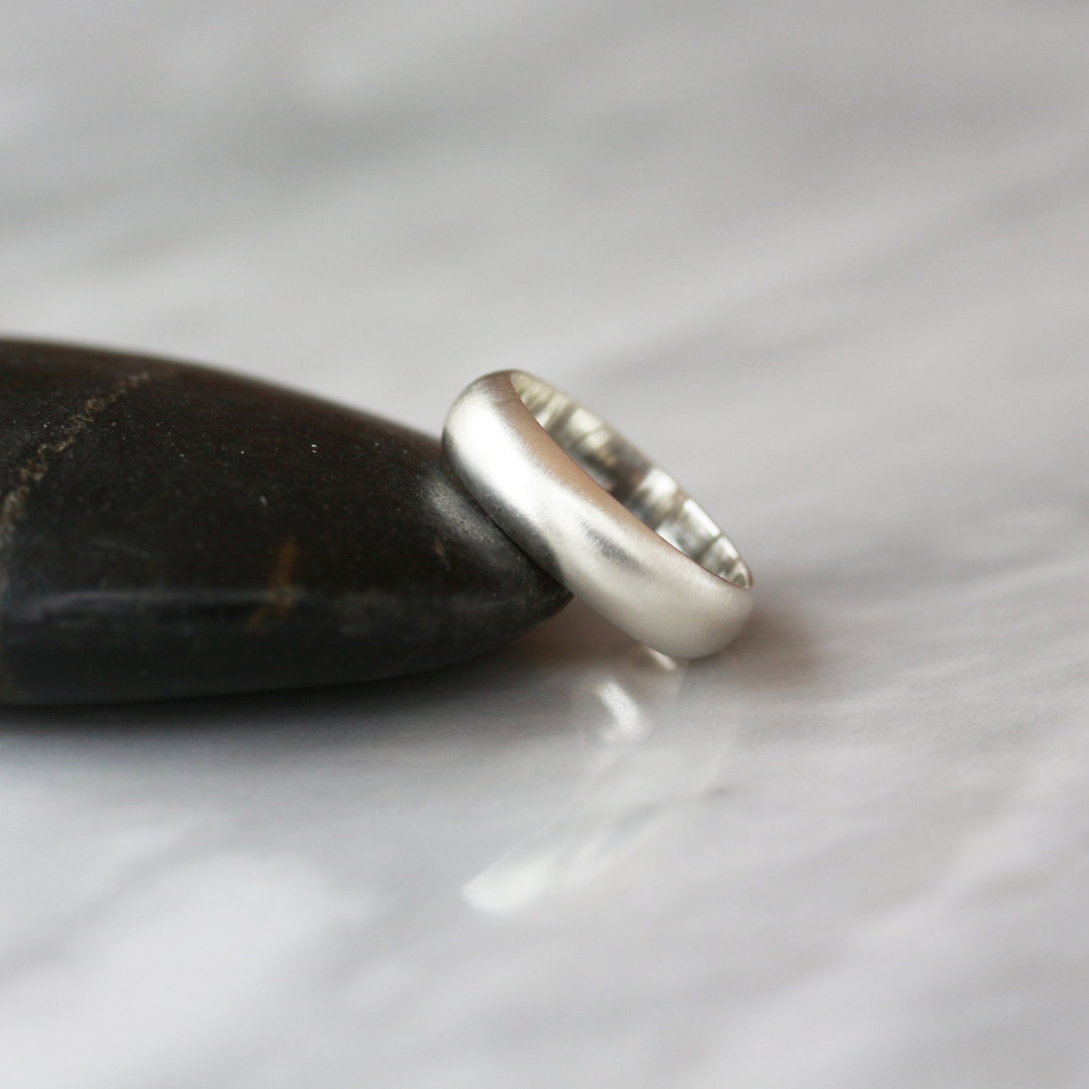 Thick Silver Ring Satin Matte Sterling Silver Men's - Etsy