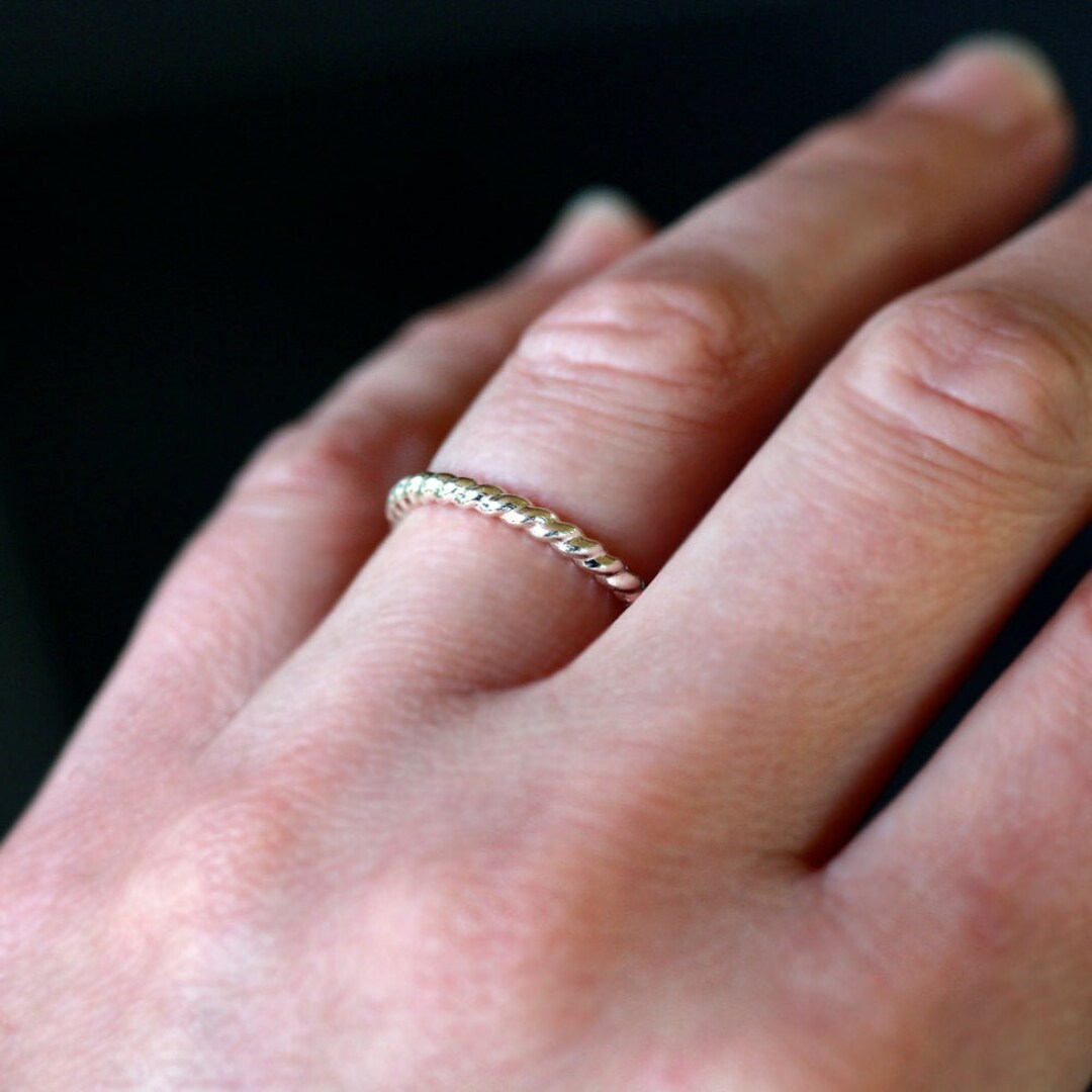 Sterling Silver Twist Ring, Thick Twisted Ring, Silver Rope Ring, 925 ...