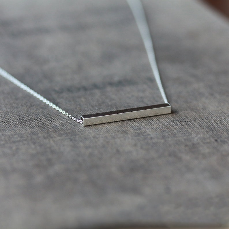 Silver Line Necklace Straight Bar Necklace Sterling Silver - Etsy Australia