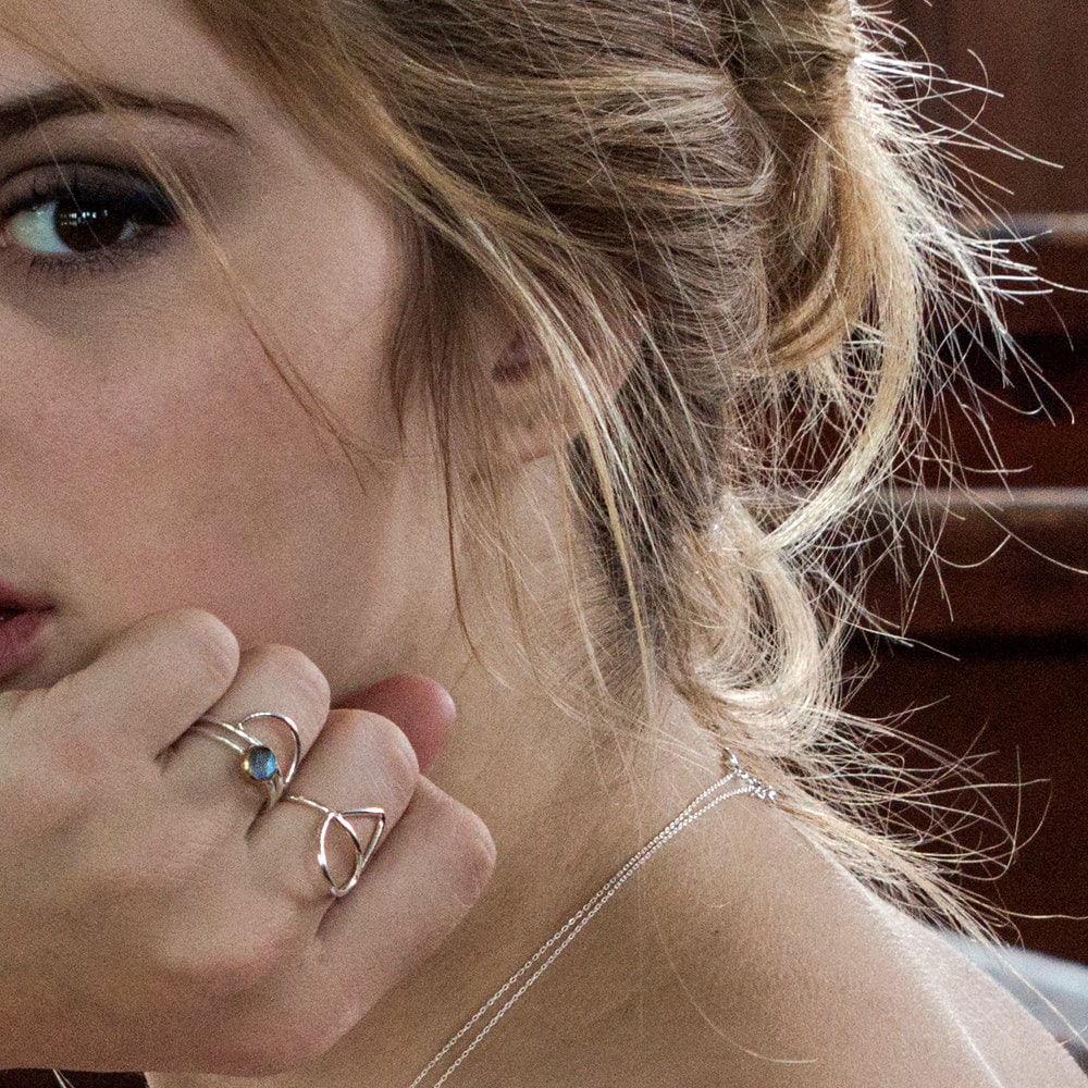 Silver Half Moon Ring Open Half Circle Silver Arc Ring | Etsy