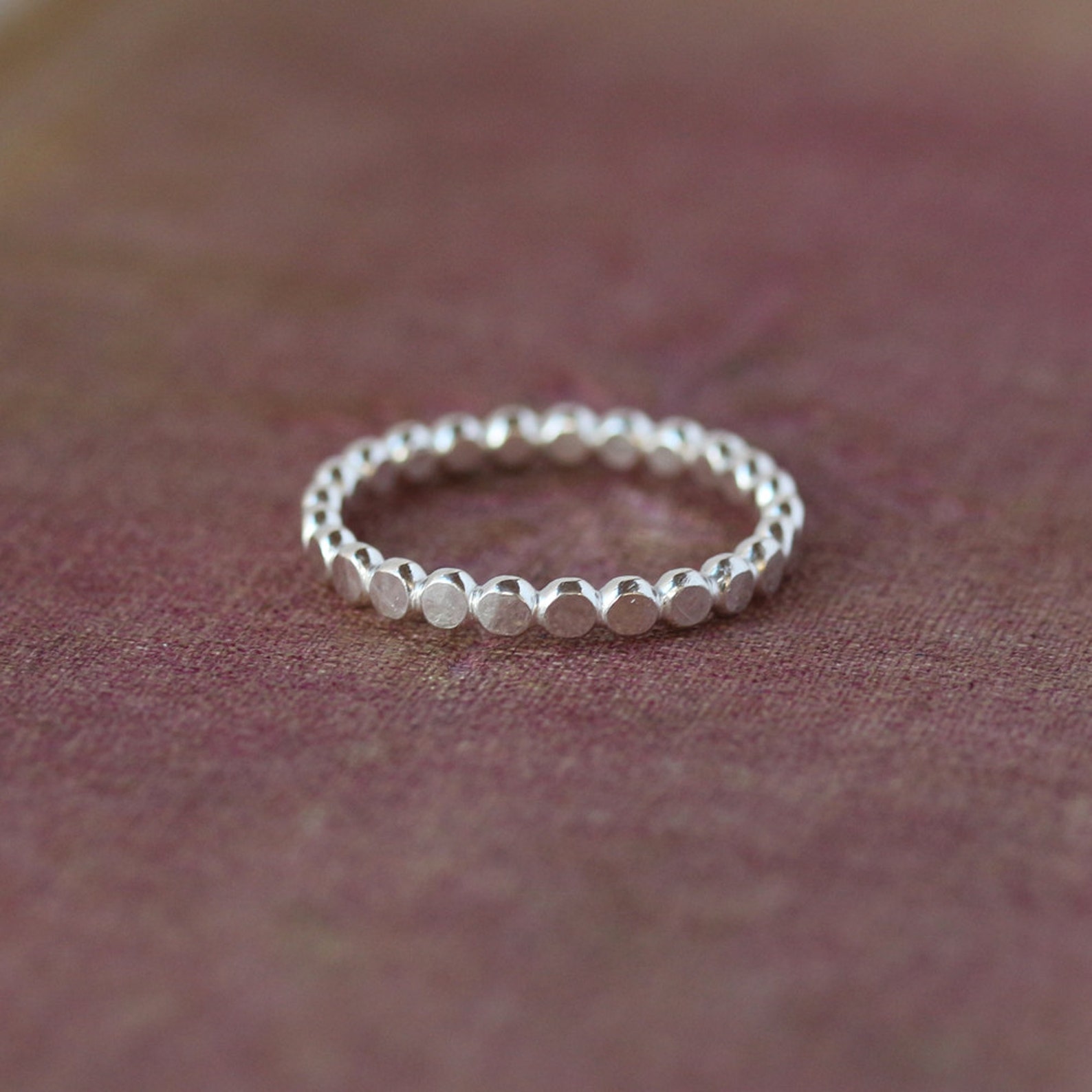 Sterling Silver Dot Ring, Thick Dotted Band, Simple Everyday Jewelry - Etsy
