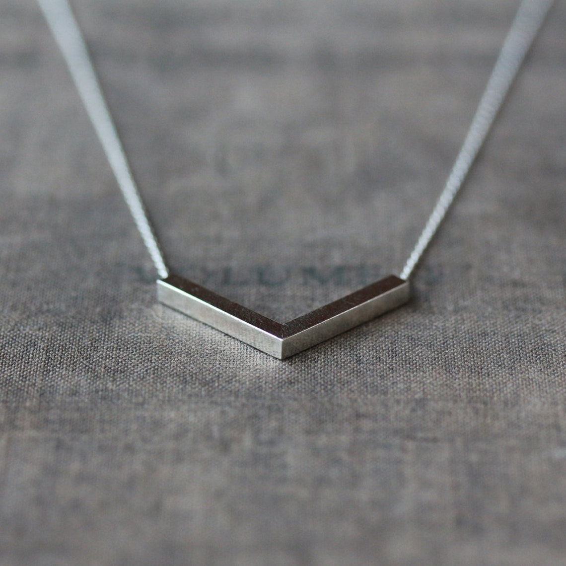 Silver Chevron Necklace Sterling Silver V Necklace Large - Etsy