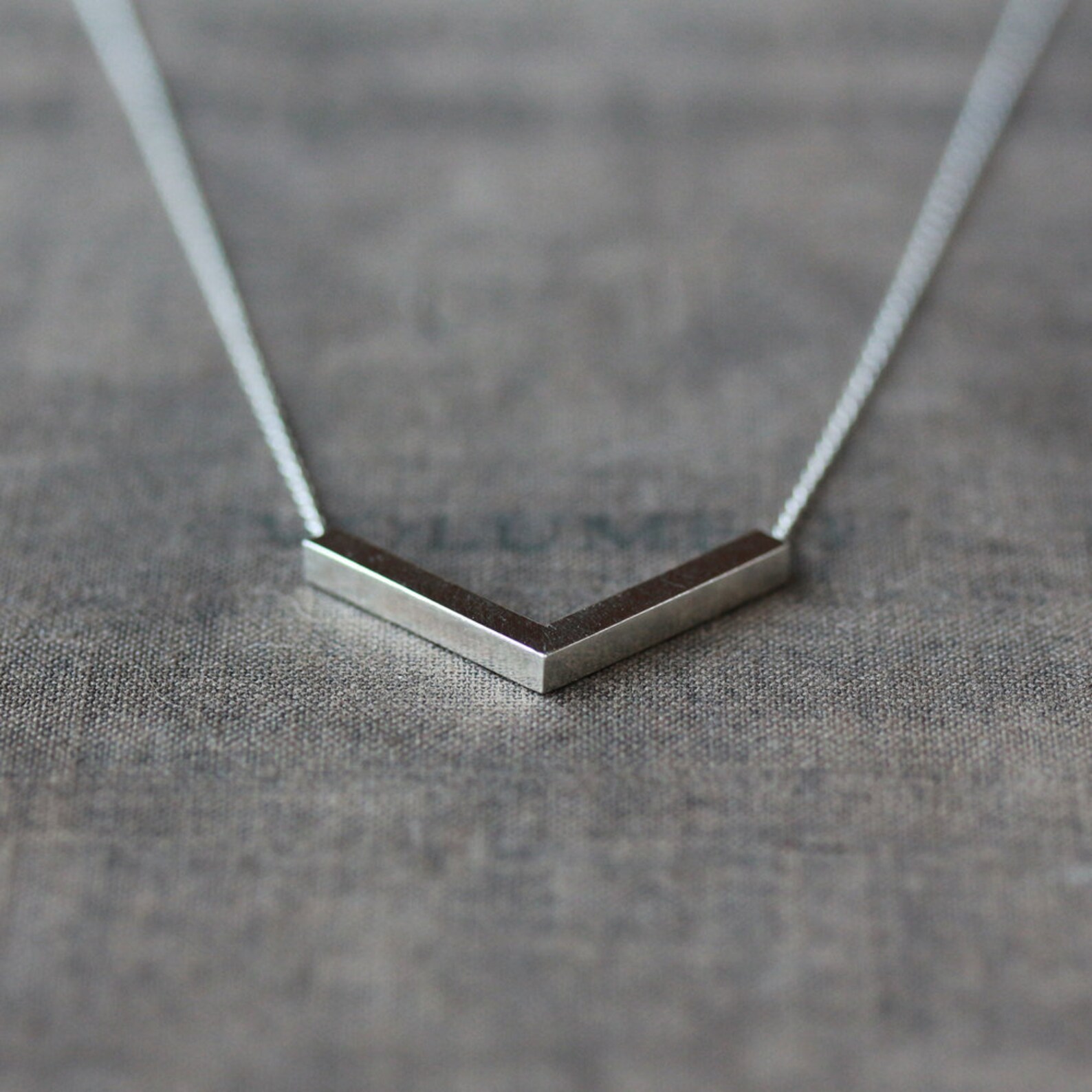 Silver Chevron Necklace Sterling Silver V Necklace Large - Etsy