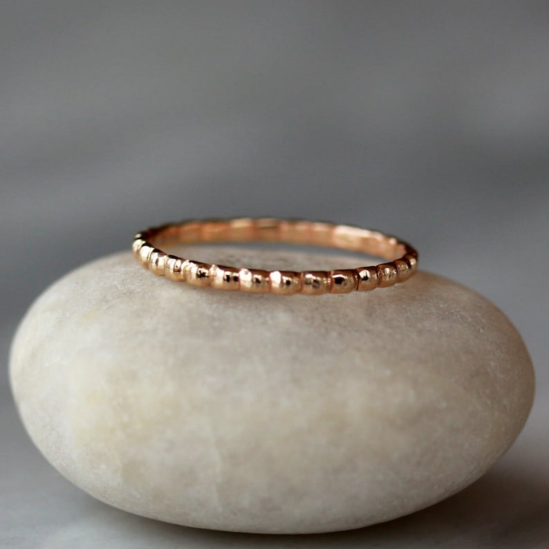Gold Dotted Ring Solid 14k Gold Dots Ring Wedding Band - Etsy