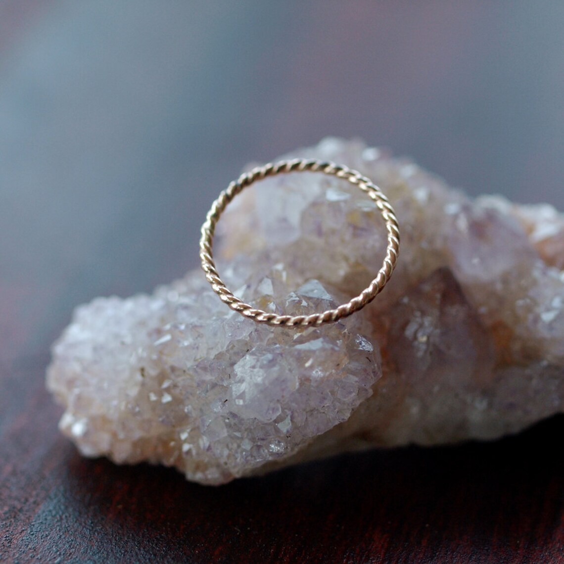 Gold Twist Ring, 14k Yellow Gold or Rose Gold Twisted Band, Solid Gold ...