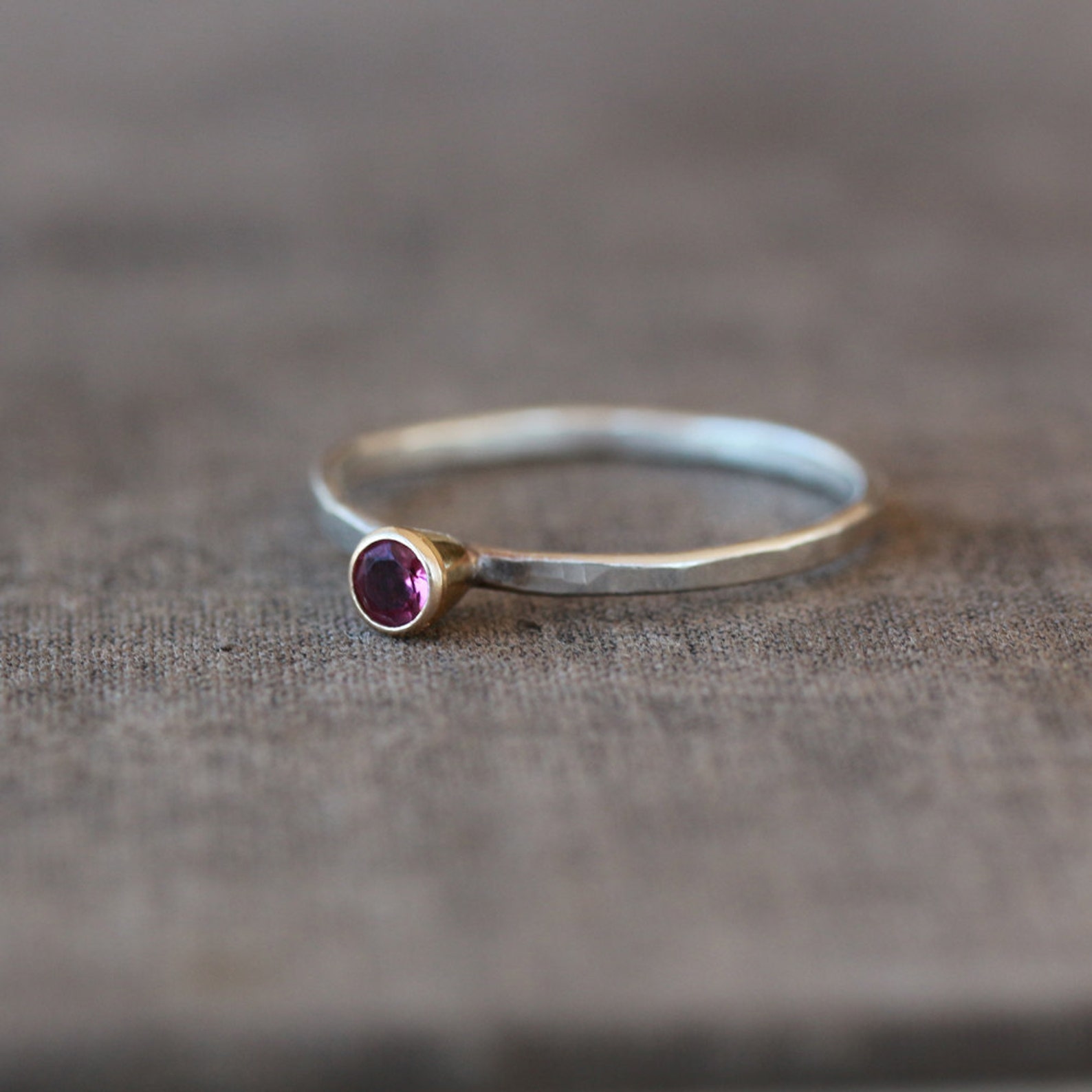 Stackable Birthstone Ring Personalized Ring Genuine - Etsy