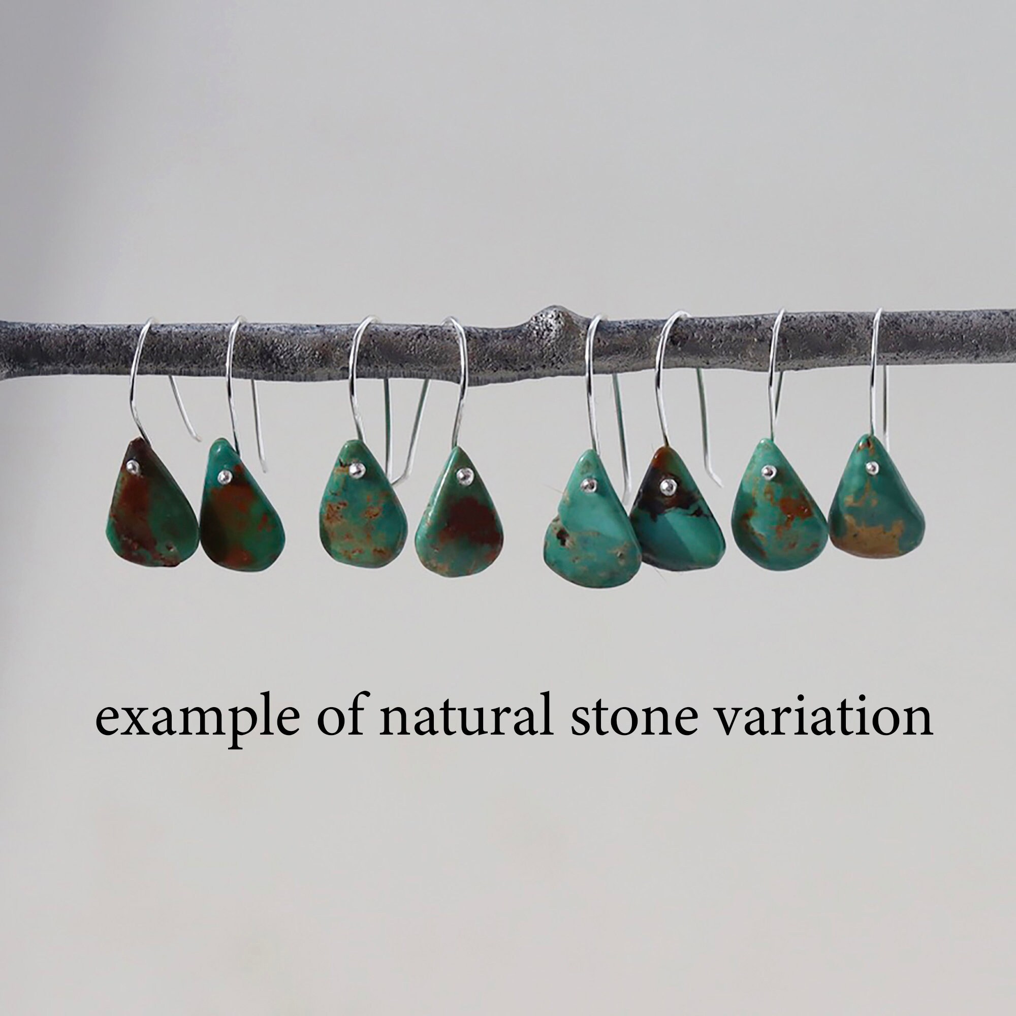 Turquoise Drop Earrings Natural Turquoise Teardrops on | Etsy