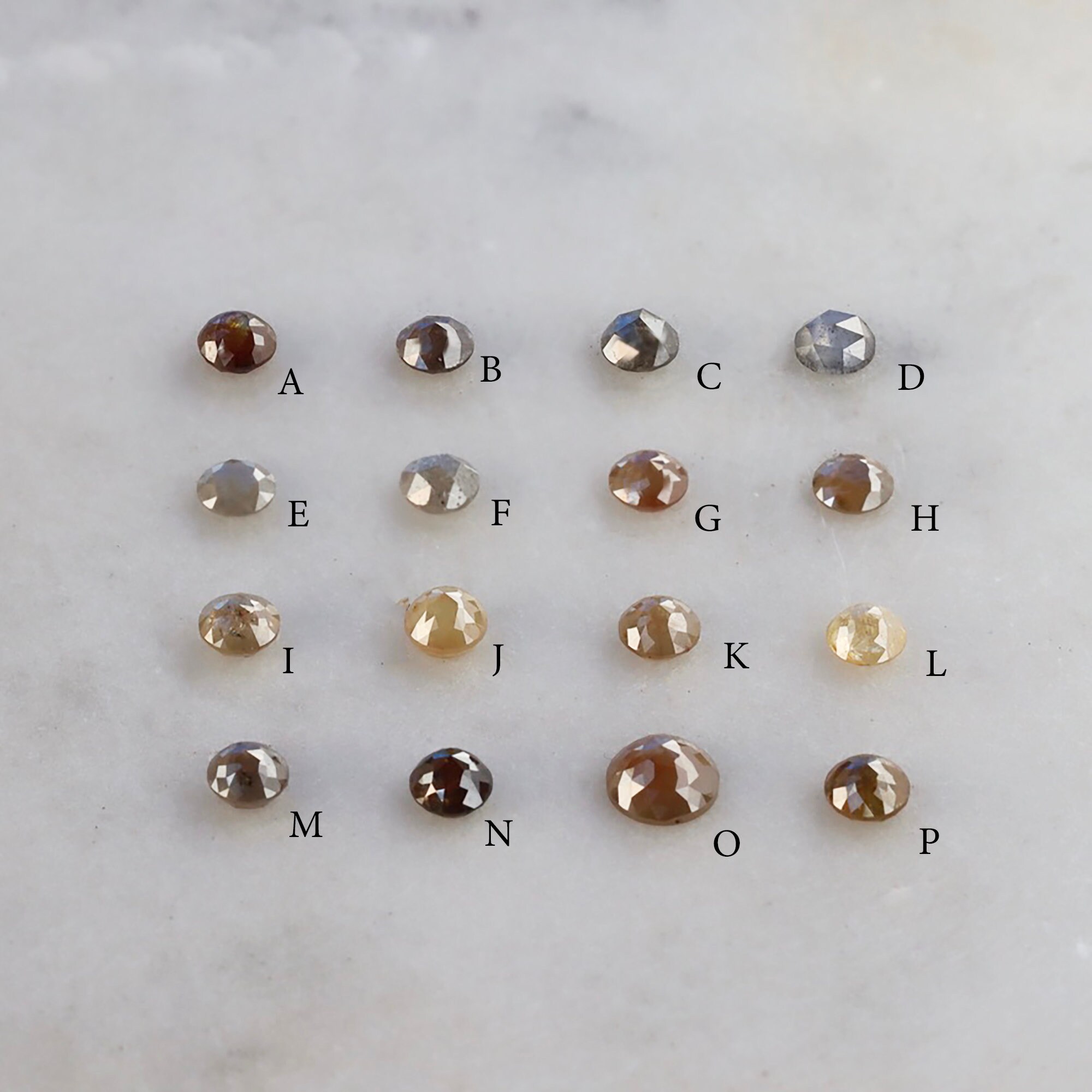 Custom Rose Cut Natural Color Diamond Ring 14k Rose Gold | Etsy