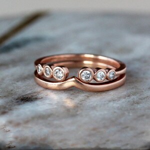 Diamond Cuff Ring, 14k Solid Gold Open Space Ring, Stacking Wedding ...